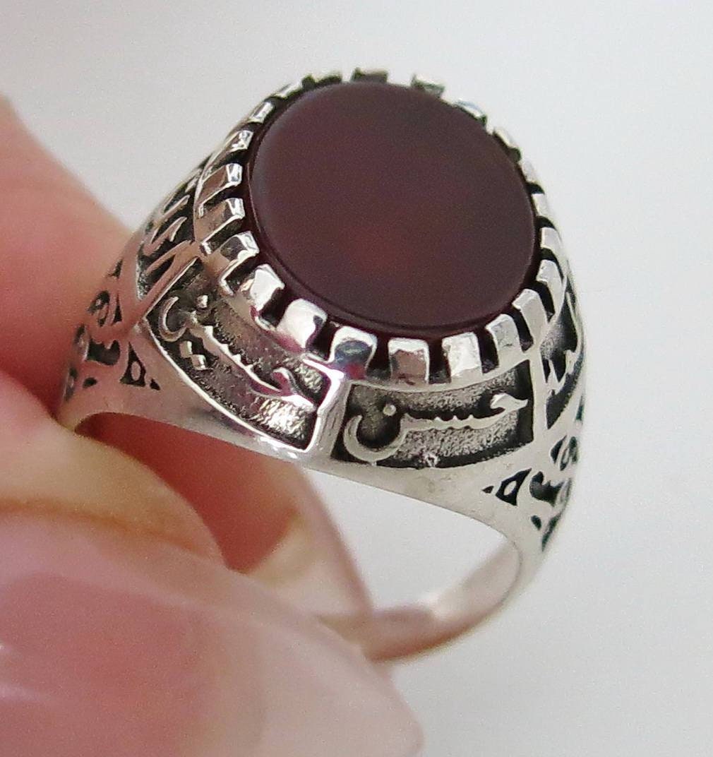 Handmade Shia Allah Ring Men's Woman's Yemeni Aqeeq - Etsy