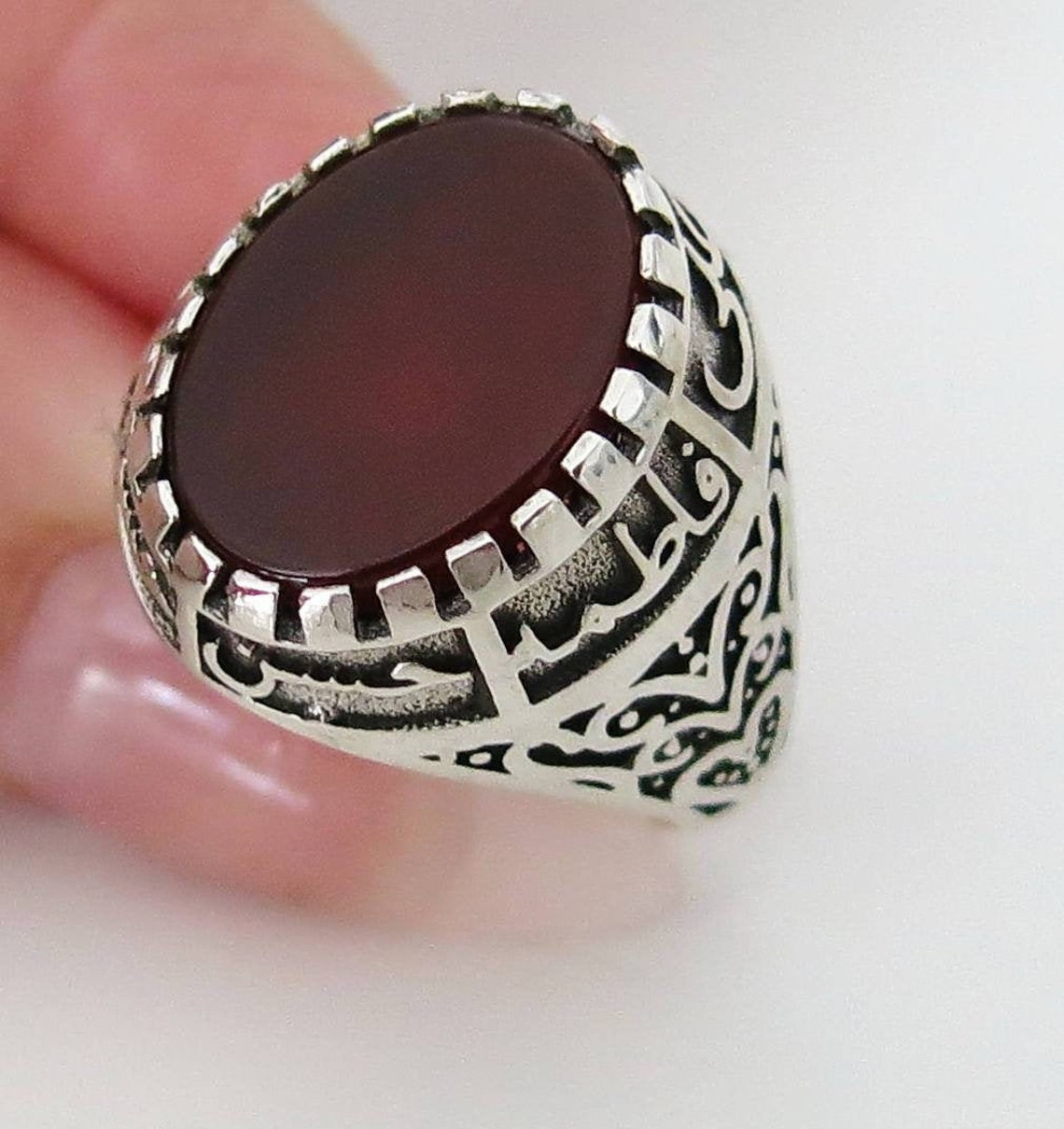Handmade Shia Allah Ring Men's Woman's Yemeni Aqeeq - Etsy
