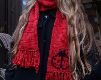 ladybug scarf knitting pattern