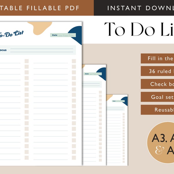 Checkbox Template A4 - Etsy