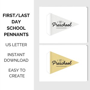 First Day Printable Pennant Flags / Digital Download / Back-to-school ...