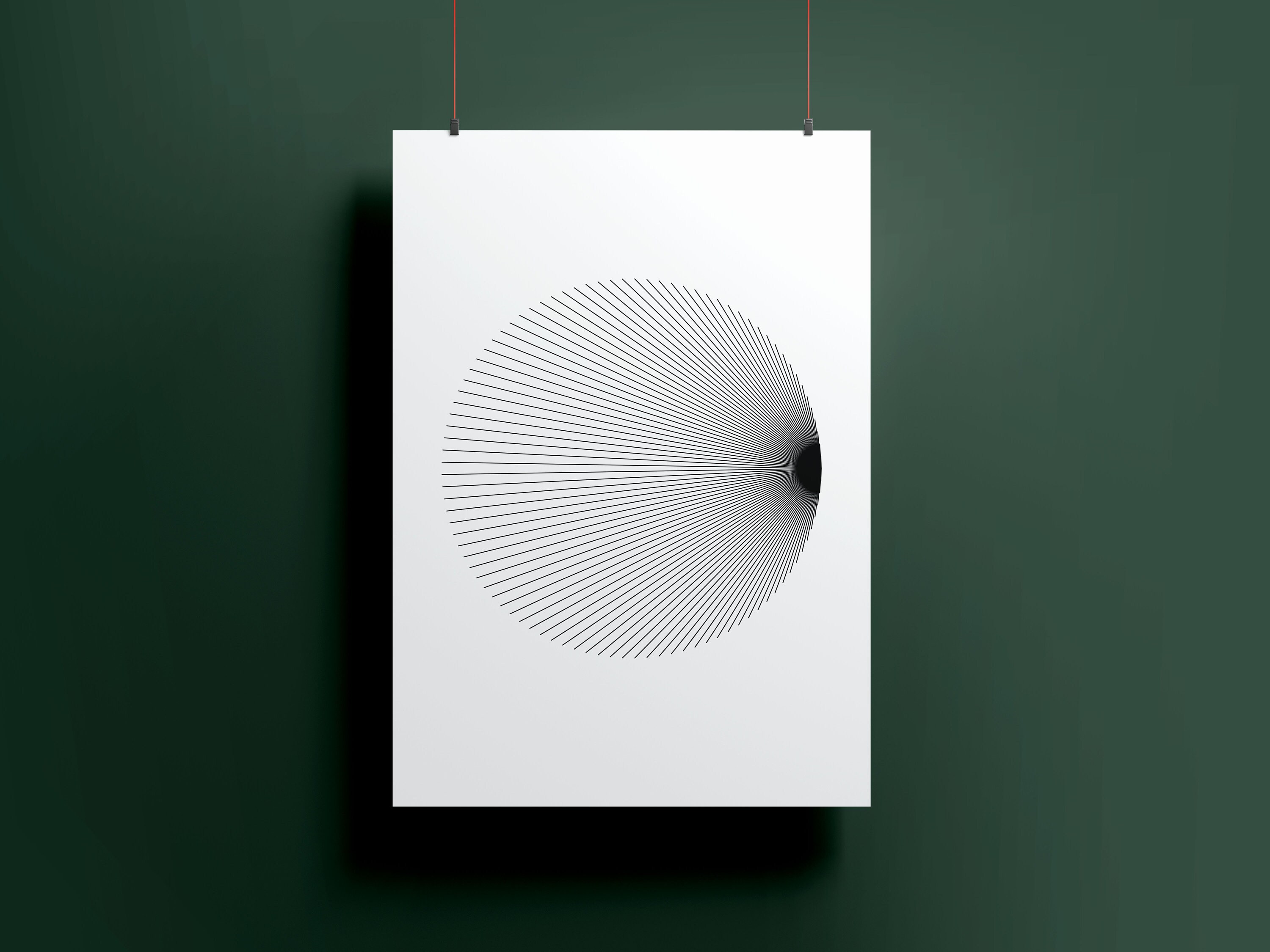 Circle Array // Line Art // Modern Art // Black & White // - Etsy