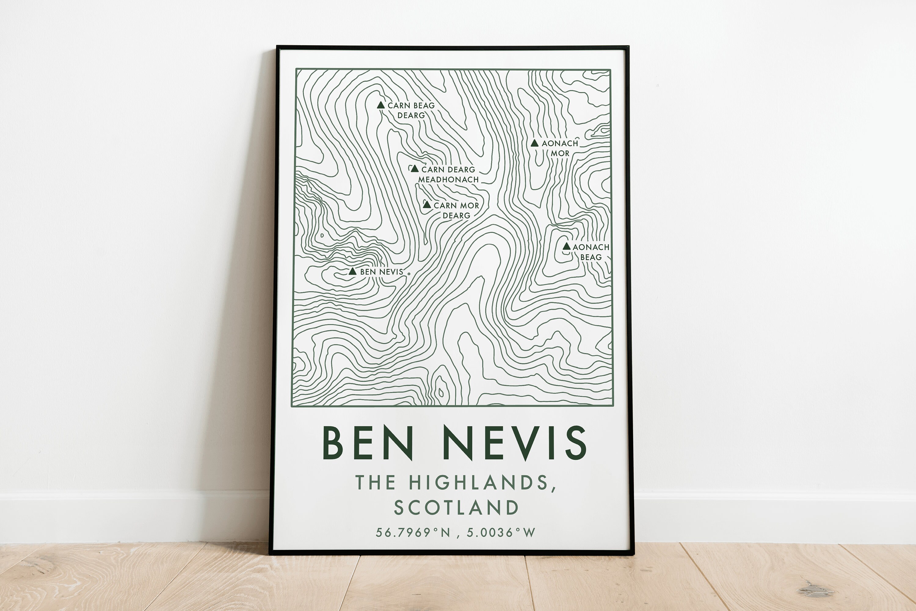 Ben Nevis Contour Lines Print Map Print Scotland Print | Etsy