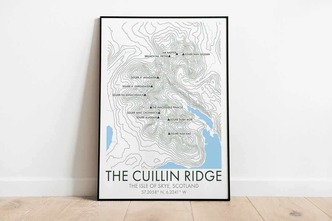 The Cuillin Ridge Contour Lines Print Munro Print - Etsy 日本