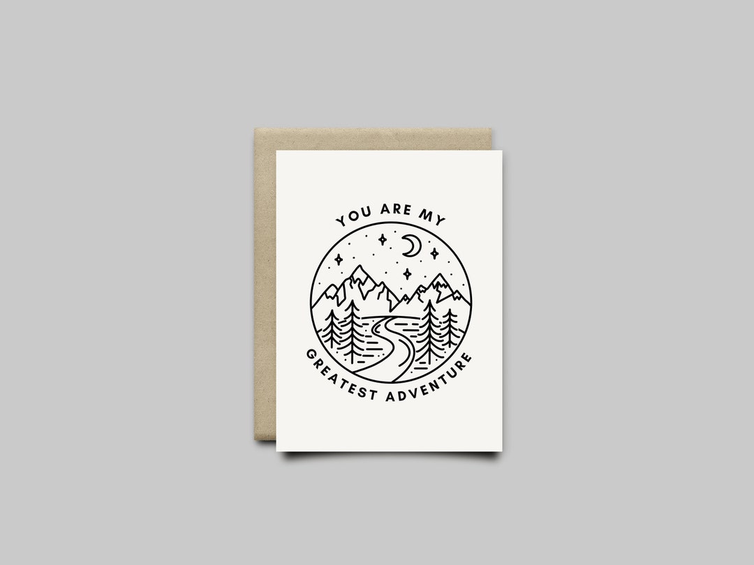 Adventure Mountains Valentine's Day Card, Greeting's Card, Anniversary ...
