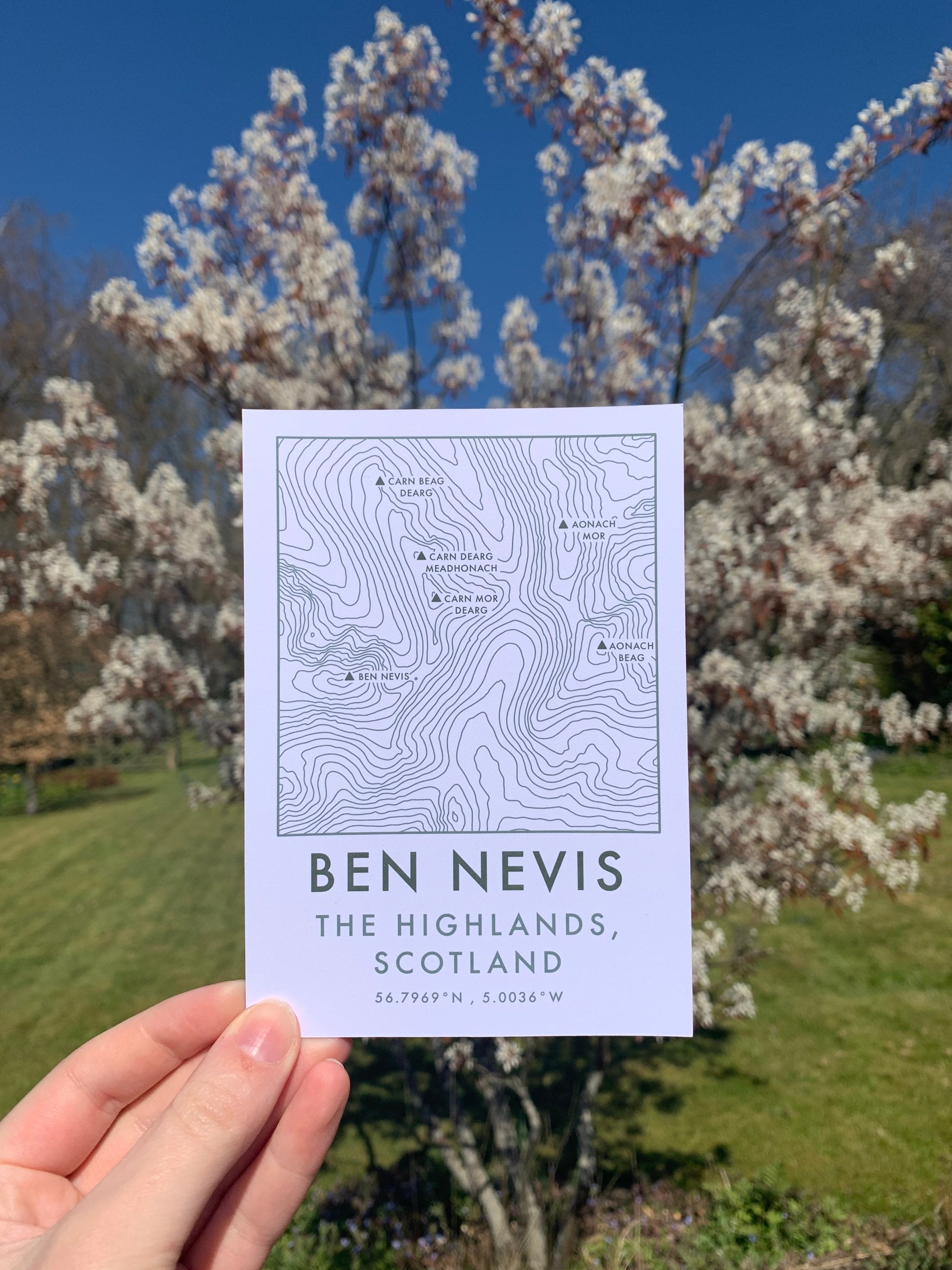 Ben Nevis Contour Lines Print Map Print Scotland Print | Etsy