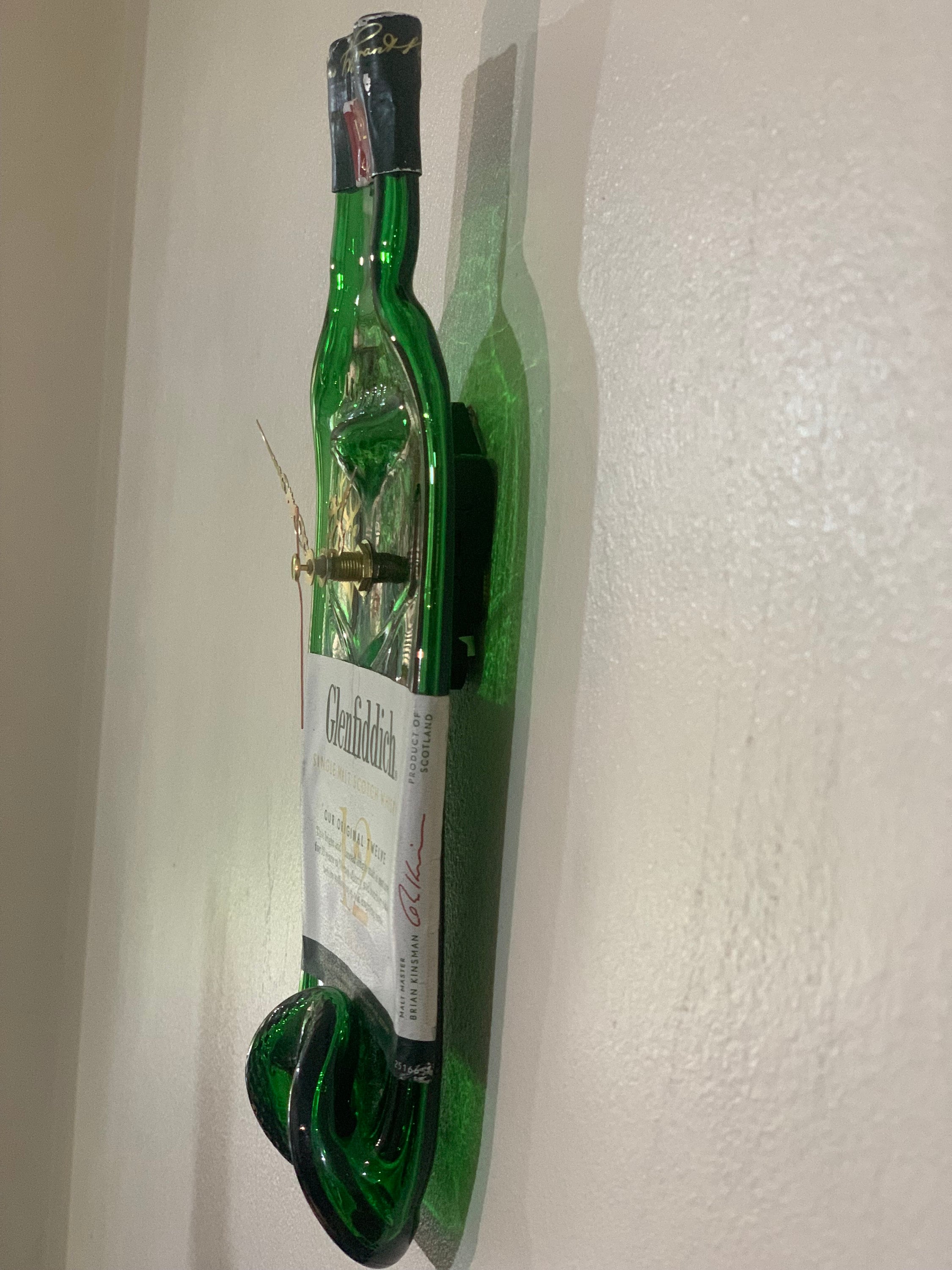 Glenfiddich 12 Years Old Whiskey Squashed / Flattened Bottle Wall Clock ...