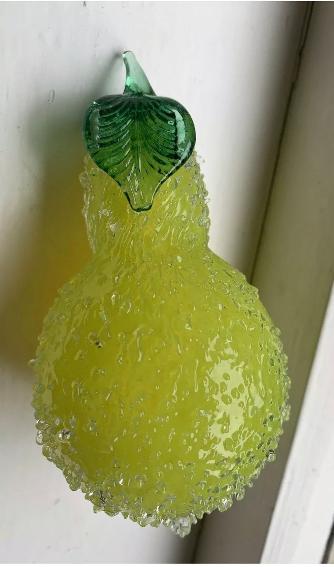 Handmade Glass Green Pear / Fruit Bowl, Italian Murano, Paperweight - Etsy