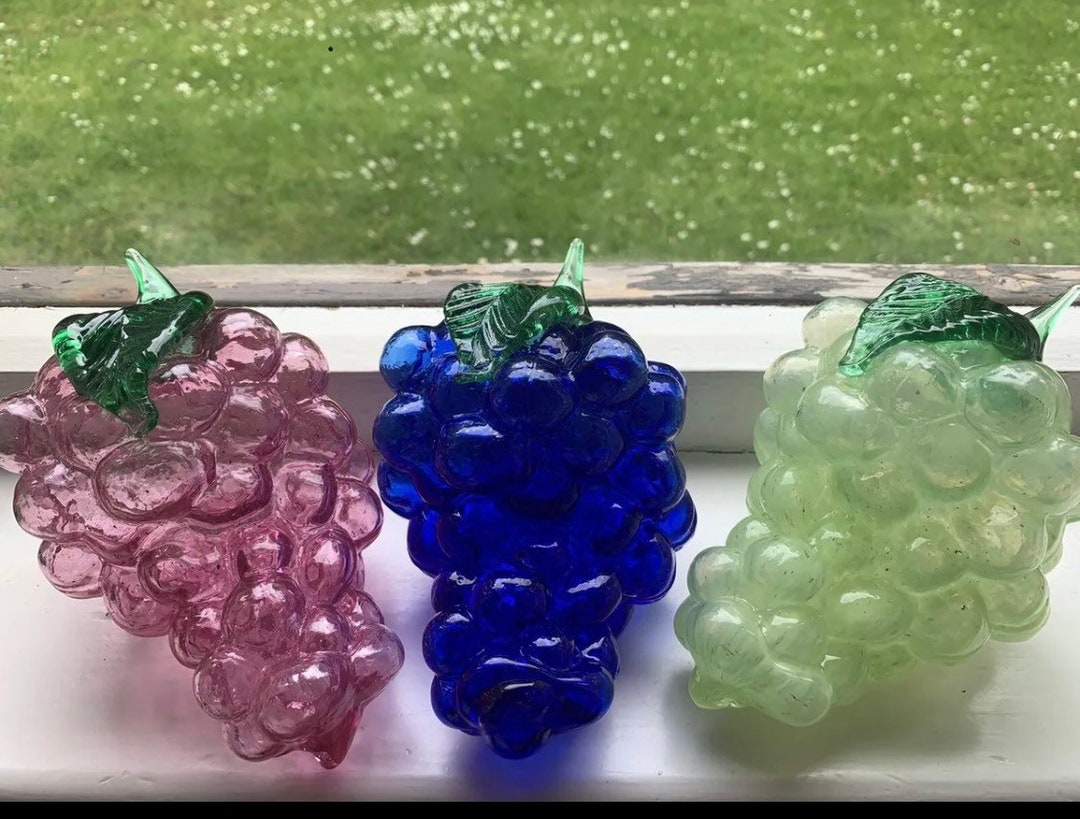 Italian Murano Handmade Glass Grapes/ Fruit Bowl - Etsy