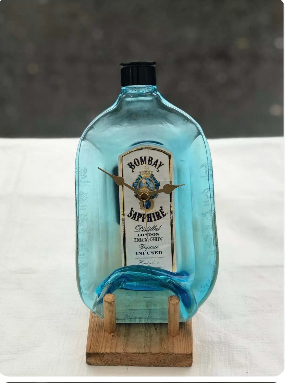 Bombay Sapphire Gin Squashed / Flattened Bottle Wall Clock With Lid ...