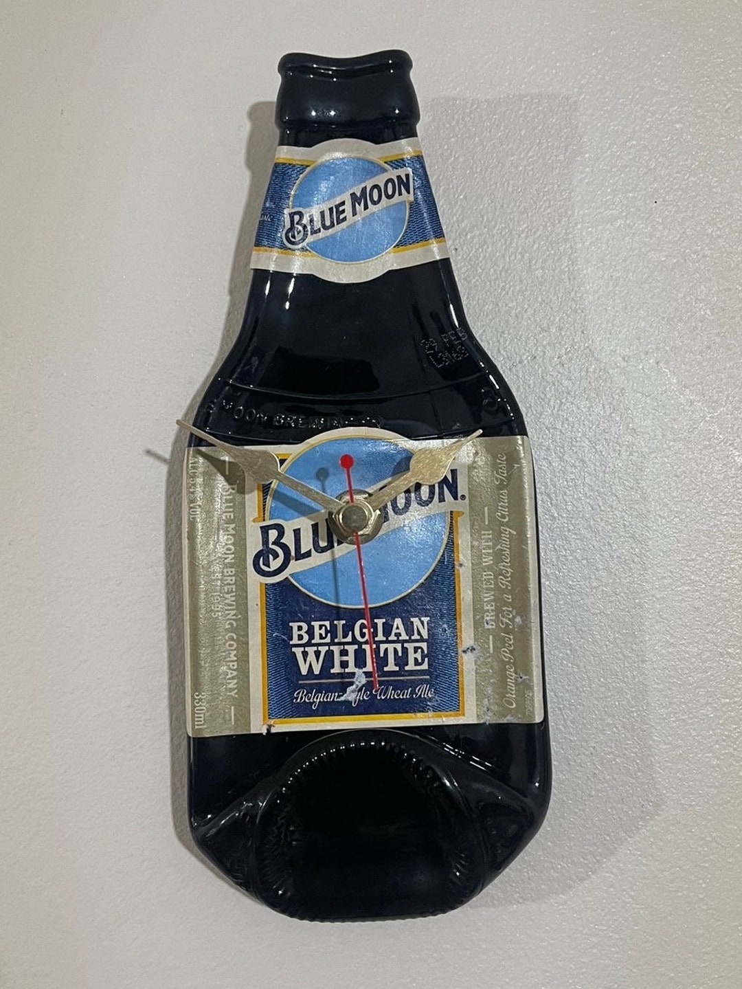 Blue Moon Squashed / Flattened Bottle Wall Clock - Etsy