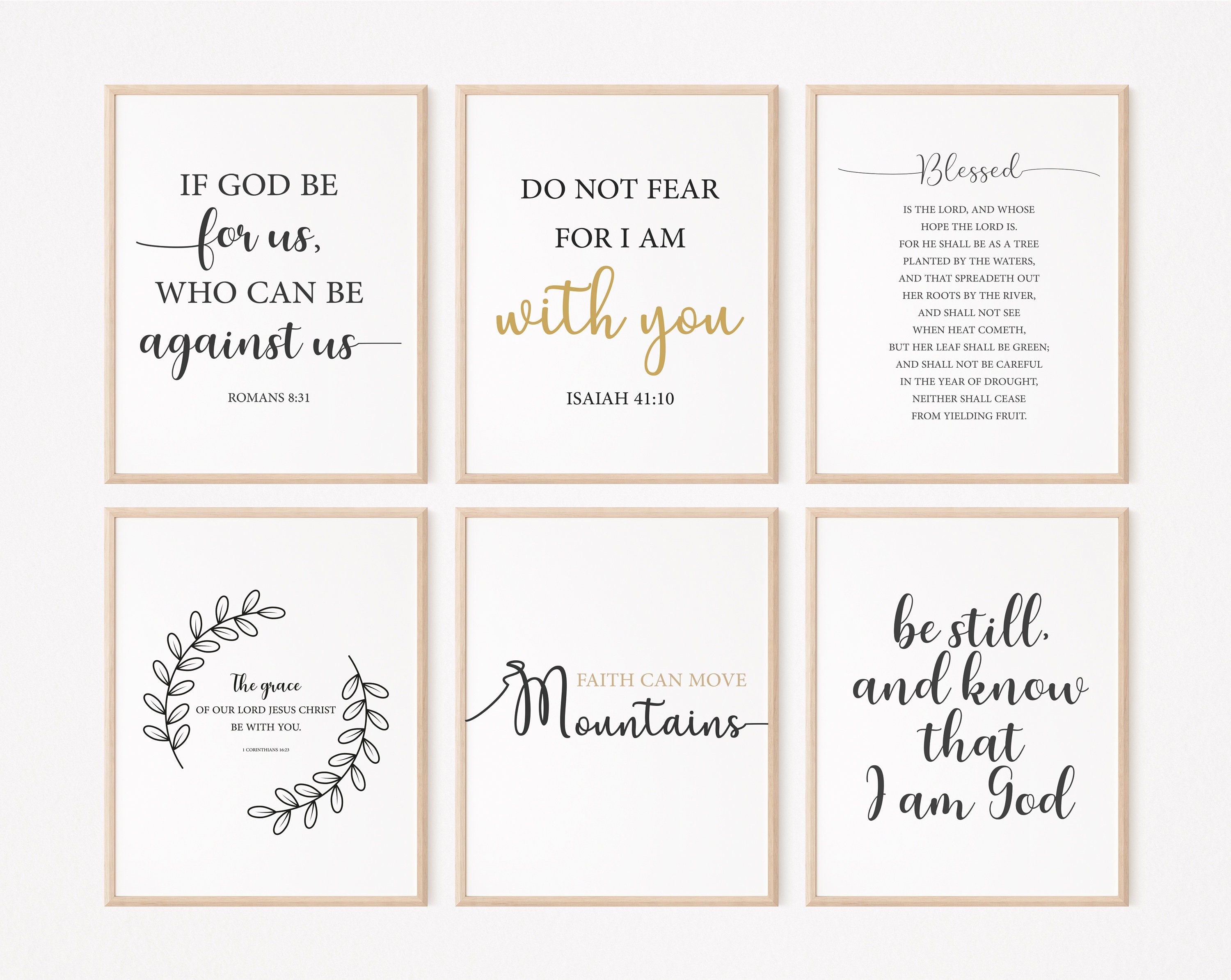 Set of 6 Bible Verses Bundle, Encouraging Bible Verses Set, Christian ...