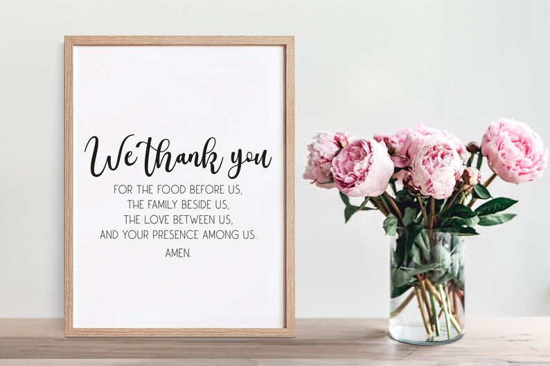 Prayer Print Art, Dining Room Wall Decor, Kitchen Wall Art, Kitchen ...