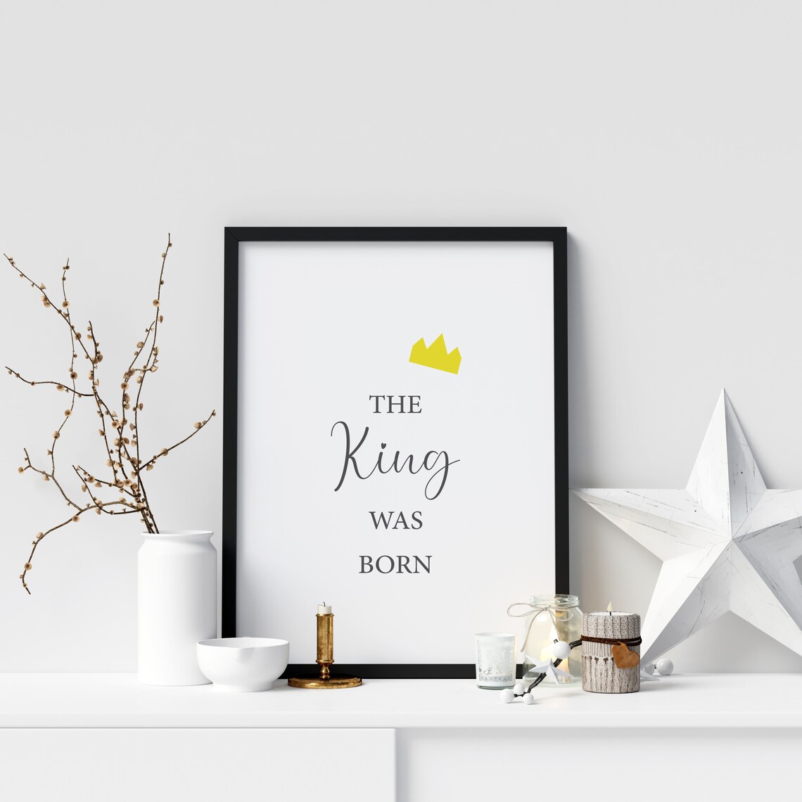 Christmas Poster the King Was Born Christmas Wall Decor - Etsy