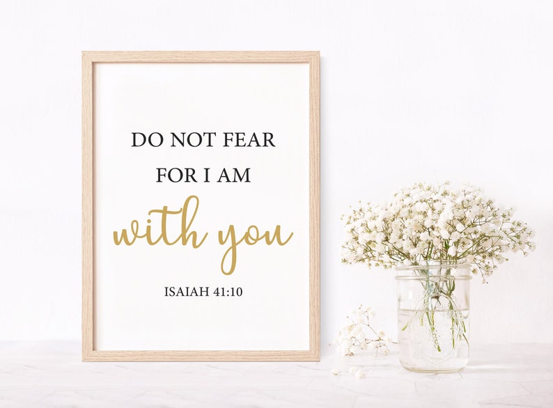 Encouraging Bible Verse, Isaiah 41:10, Scripture Wall Art, Bible Quote ...