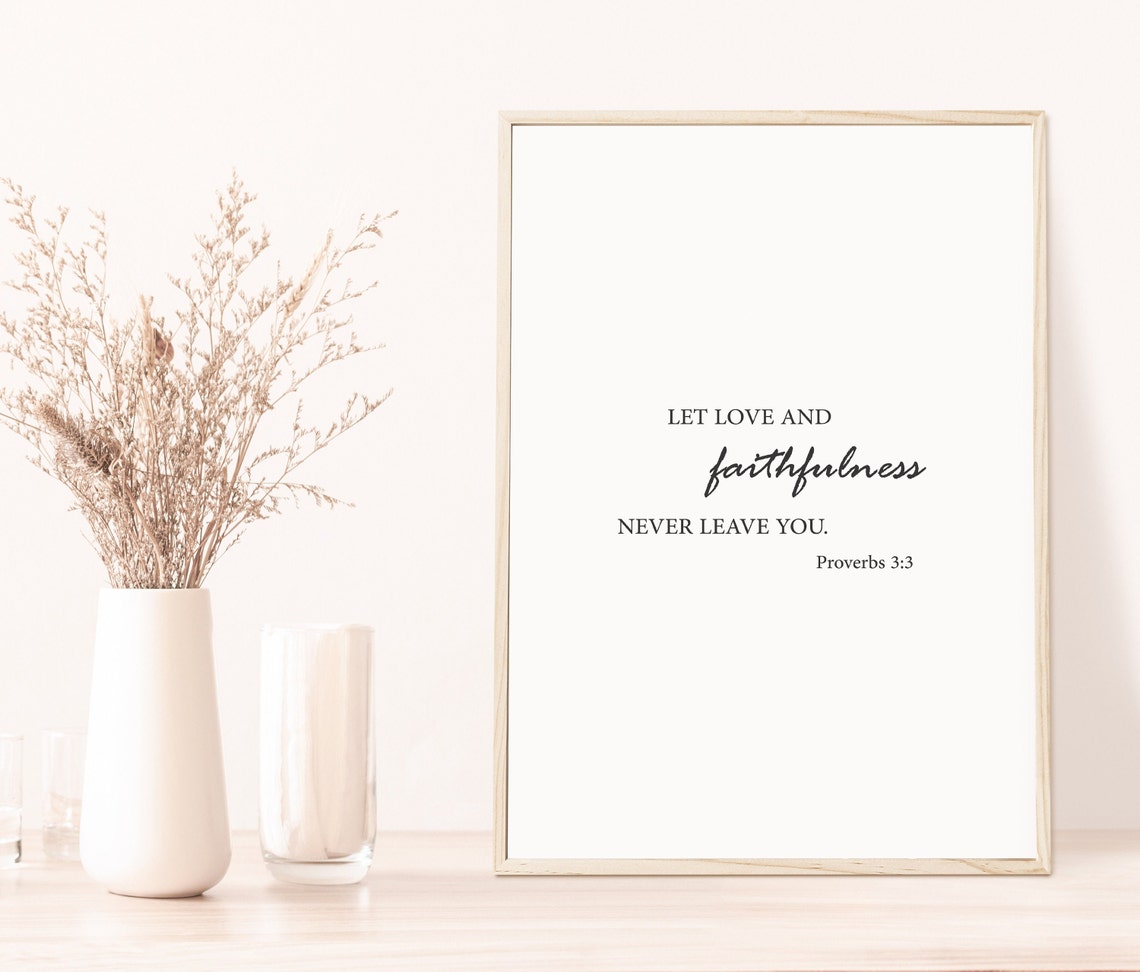Bible Verse Wall Print, Proverbs 3:3, Christian Home Decor ...