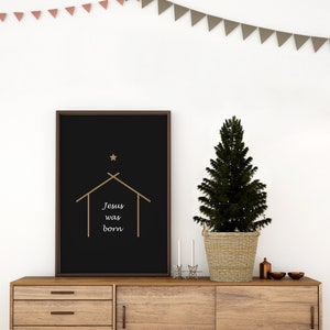 Jesus Was Born, Christmas Poster, Christmas Wall Decor, Holy Night Wall ...