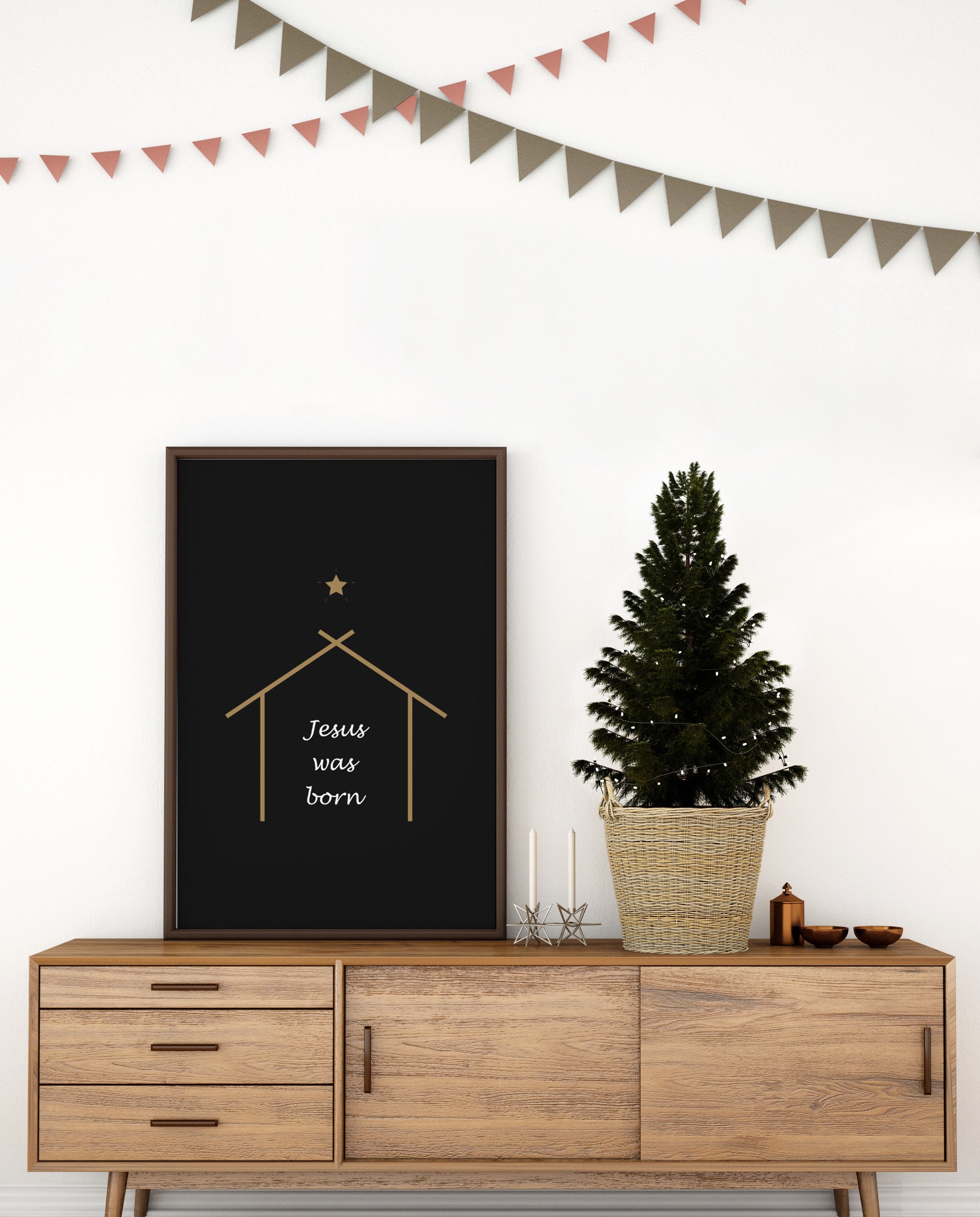 Jesus Was Born, Christmas Poster, Christmas Wall Decor, Holy Night Wall ...