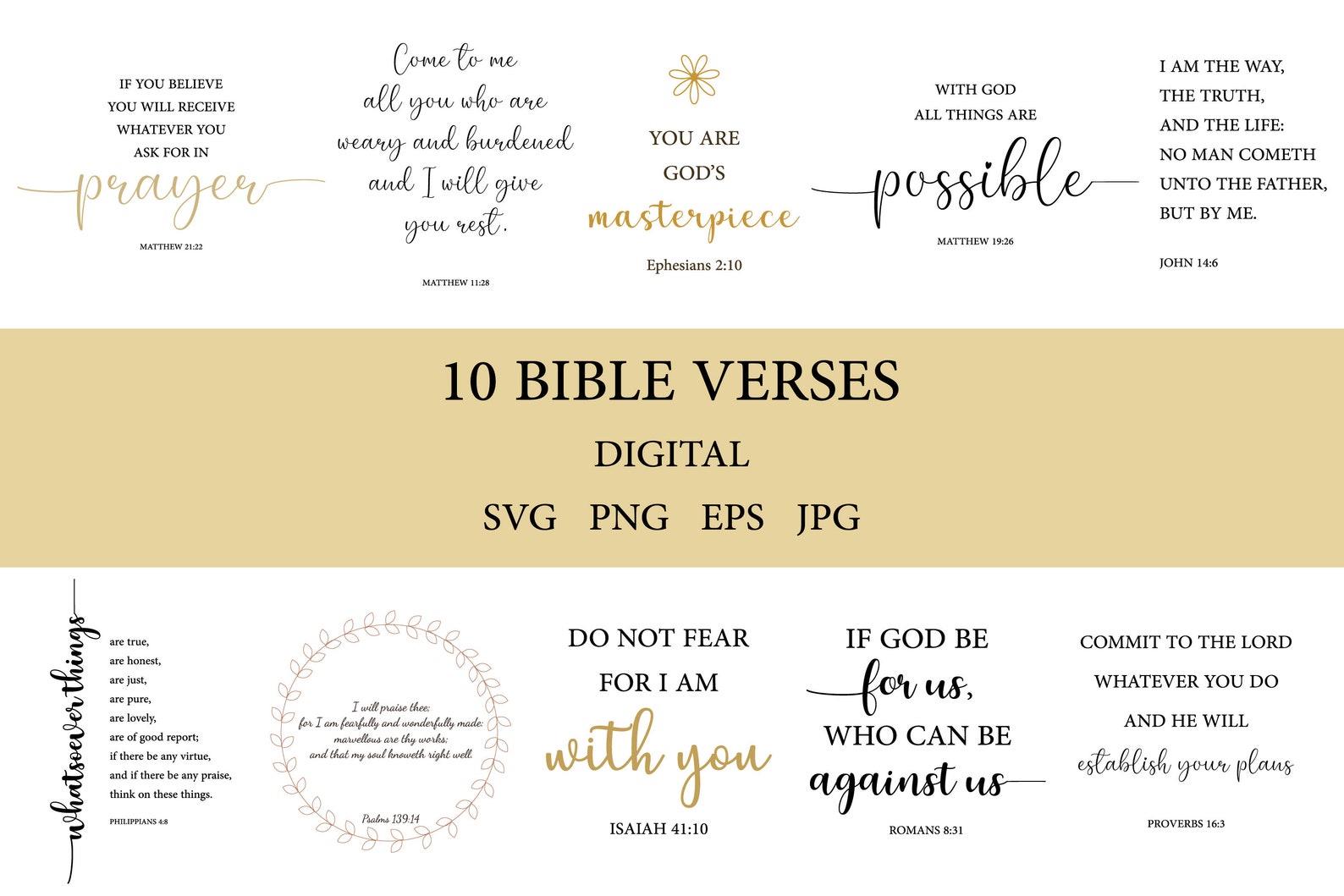 1O Encouraging Bible Verses SVG, Bible Verses Bundle, Scripture Bundle ...