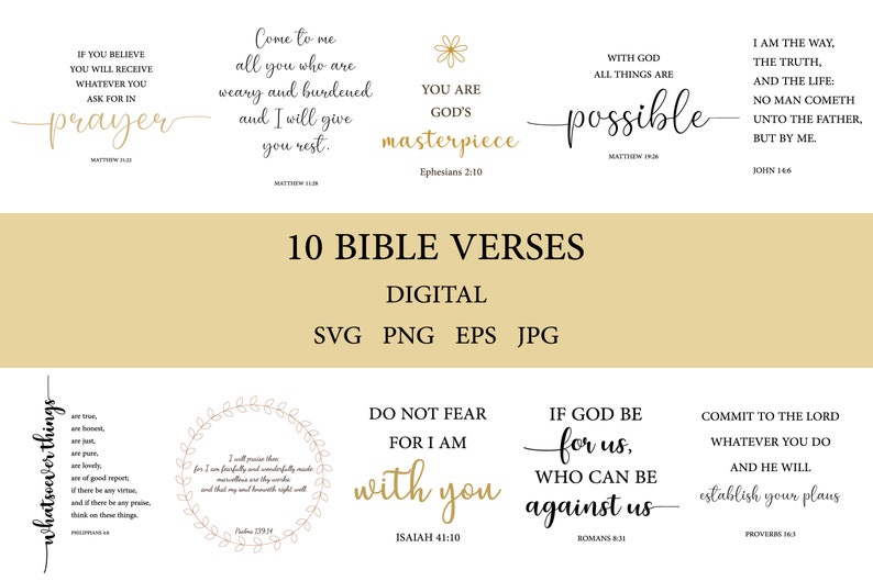 1O Encouraging Bible Verses SVG, Bible Verses Bundle, Scripture Bundle ...