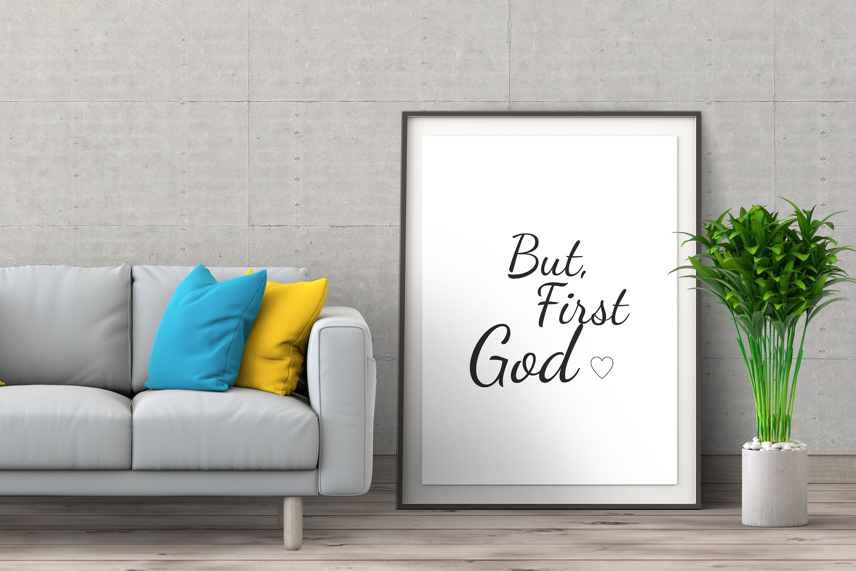 Christian Poster, but First God, Christian Wall Decor, Baptism Gift ...