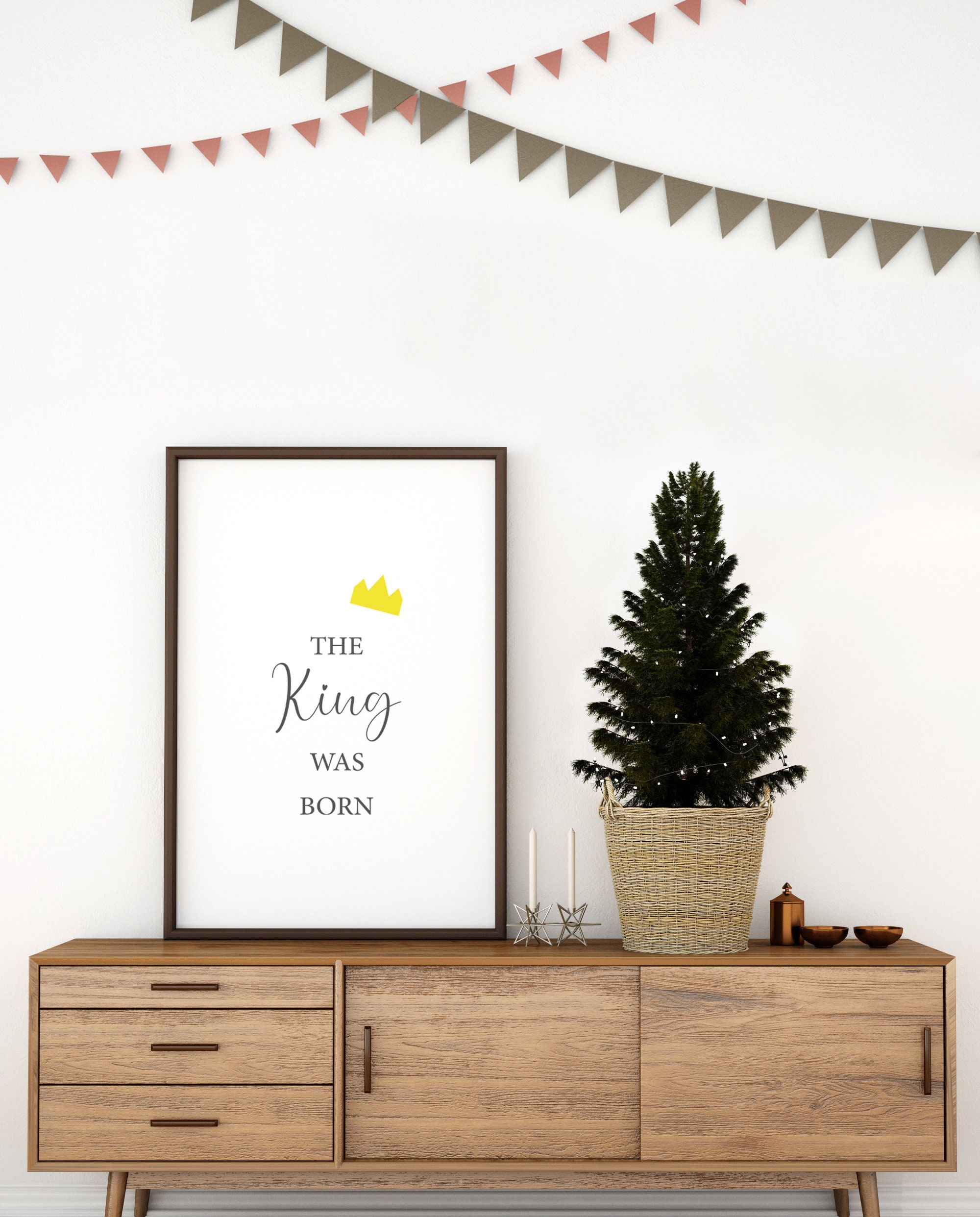 Christmas Poster the King Was Born Christmas Wall Decor - Etsy