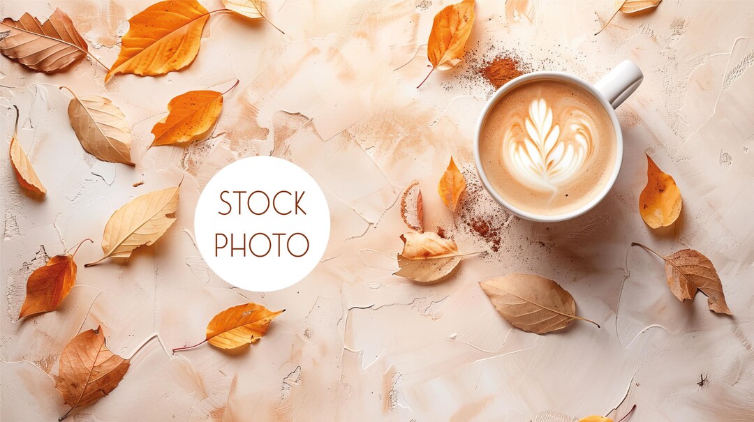 Fall Flat Lay Mockup, Fall Coffee Flat Lay Mockup, Fall Stock Photo ...