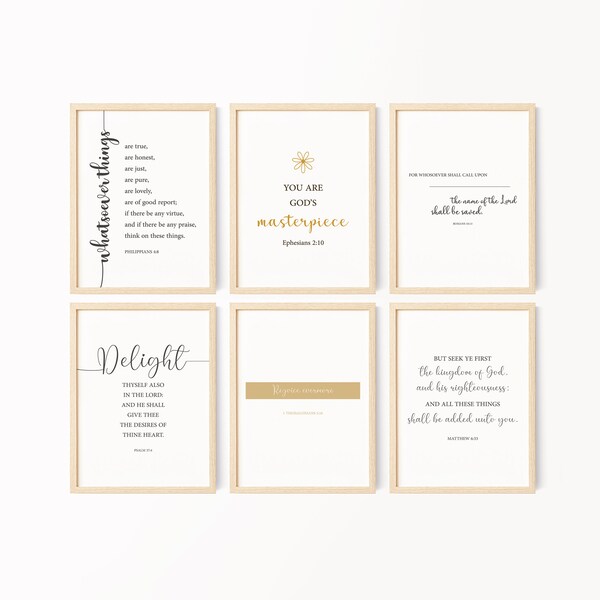 Bible Verse Wall Art Gallery Set - Etsy