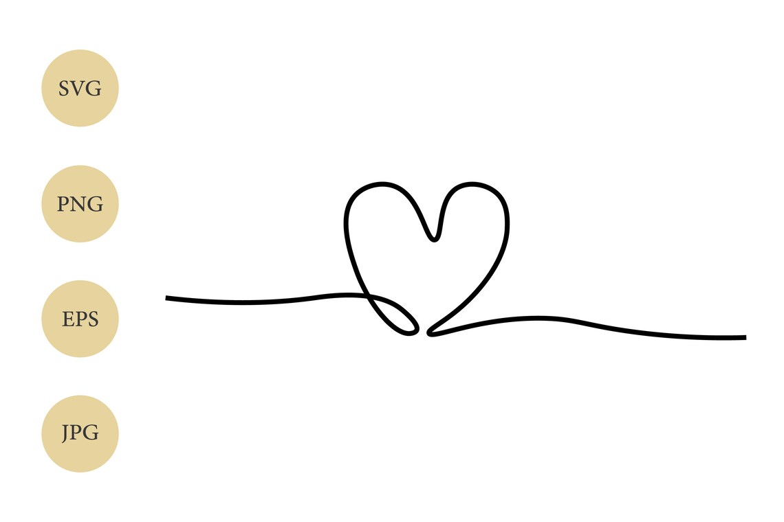 One Line Heart SVG, Heart SVG, Love SVG, Valentine Svg, File for Cricut ...
