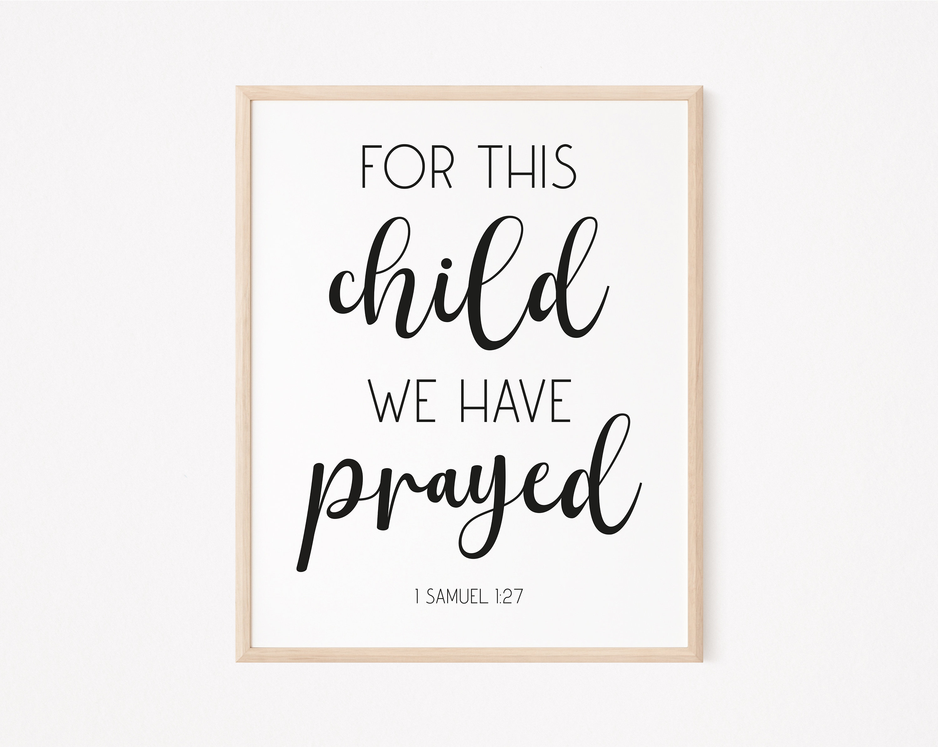 For This Child We Have Prayed, Bible Verse Wall Art, Christian Sign ...