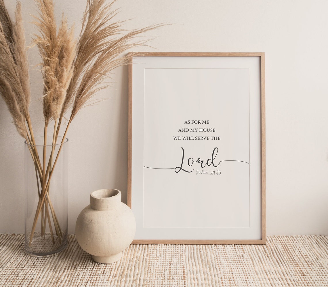 Christian Wall Art, Joshua 24:15, Bible Verse Print, Home Wall Decor ...