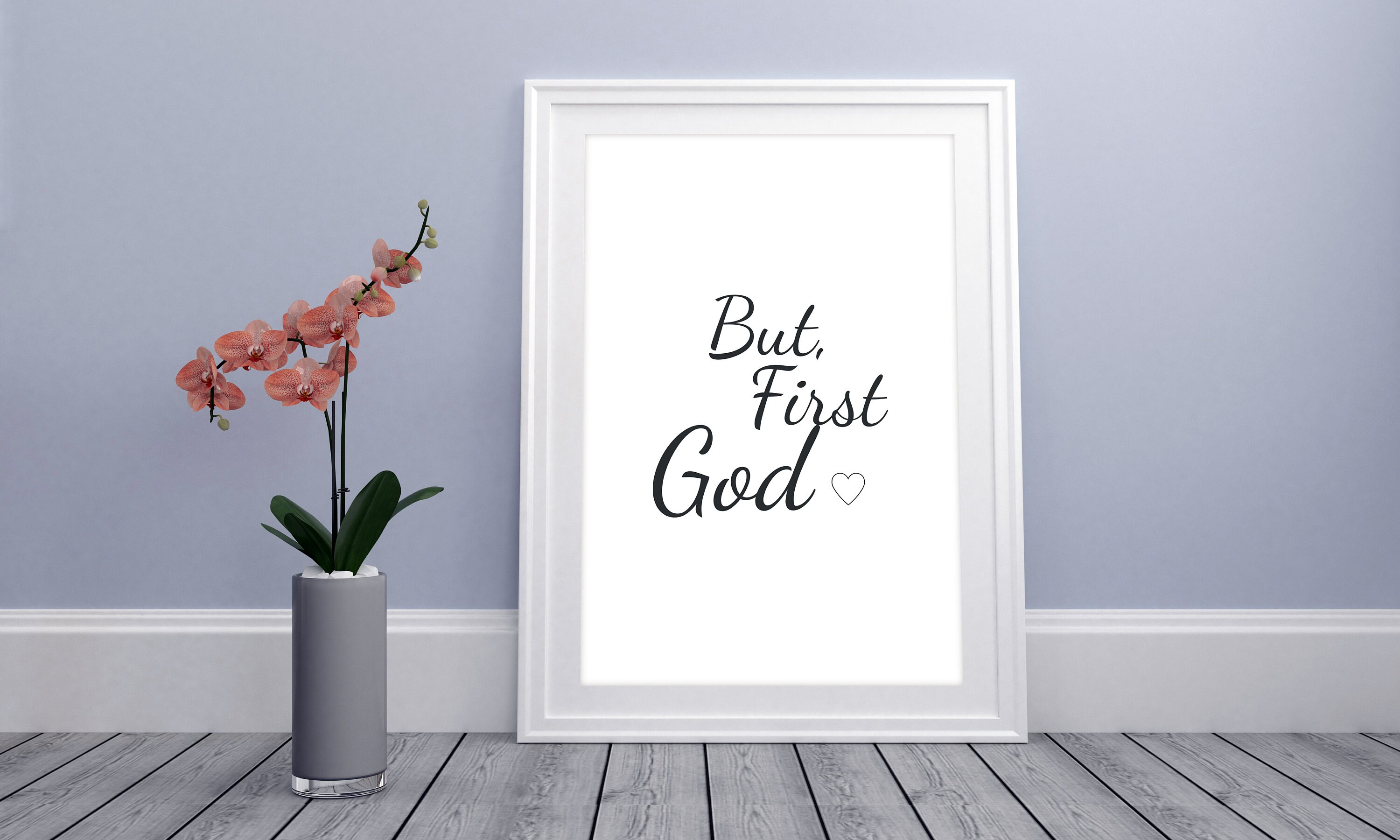 Christian Poster, but First God, Christian Wall Decor, Baptism Gift ...