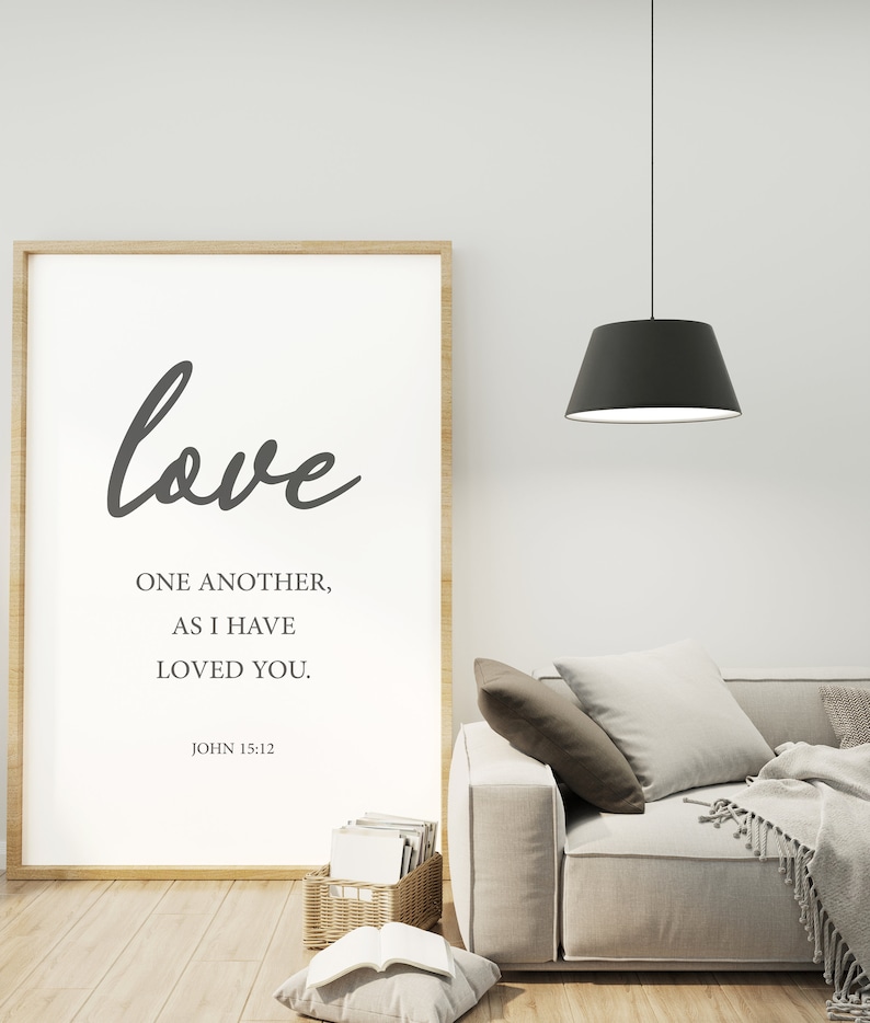 Love Bible Verse John 15:12 Love One Another Love Poster - Etsy