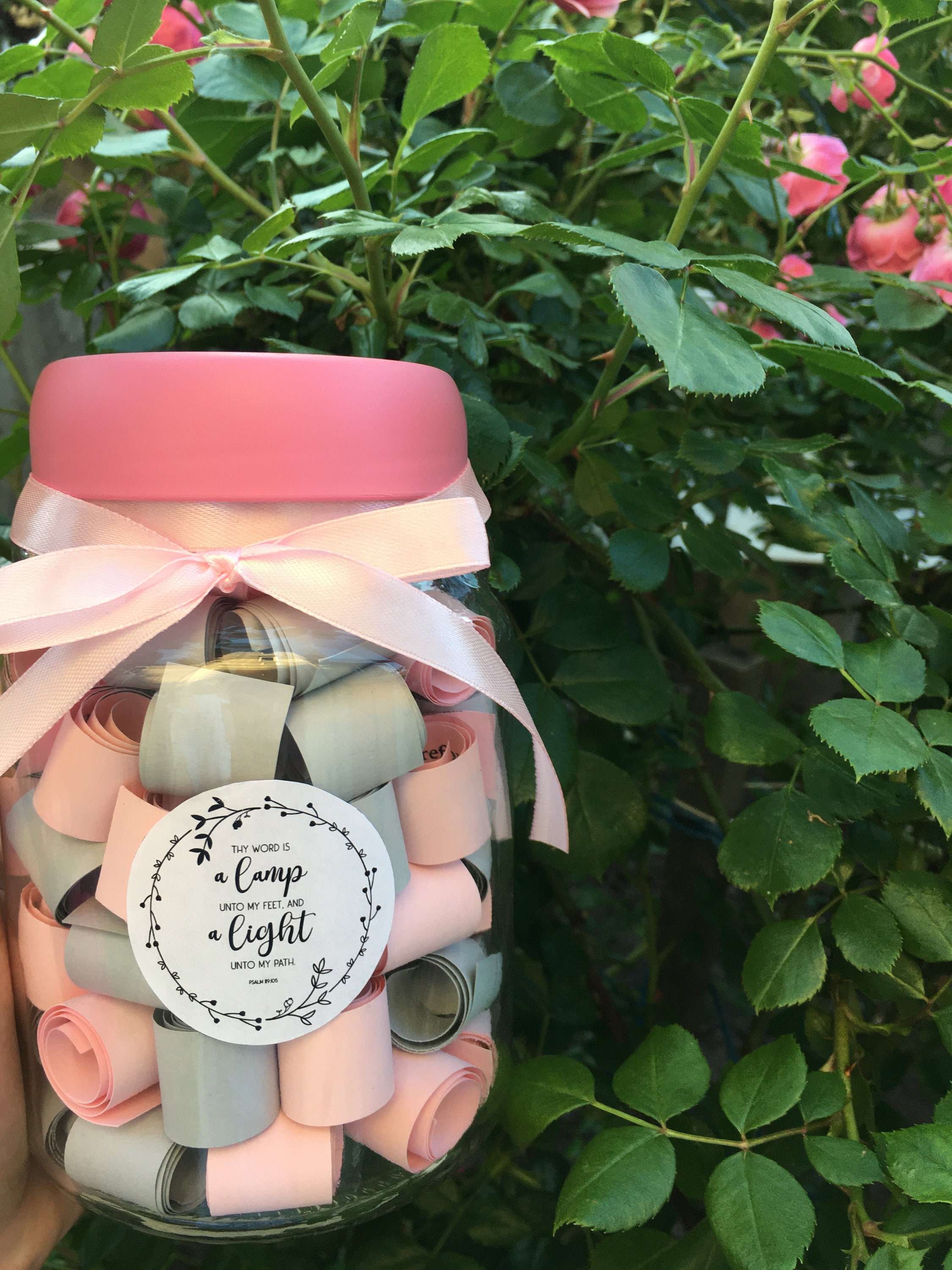 Jar of Encouragement, Handmade Bible Verses Jar, Encouraging Bible ...