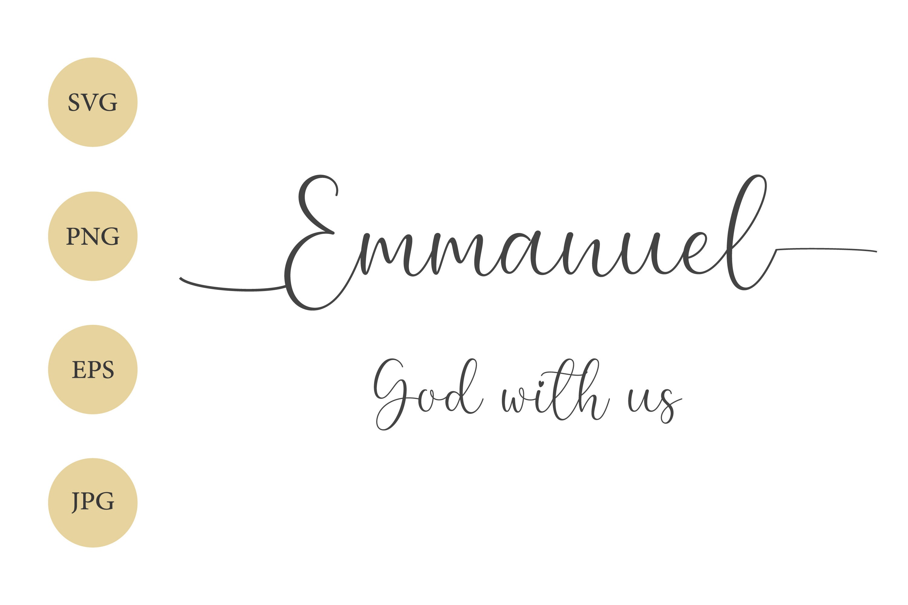 Emmanuel SVG, God With Us SVG, Christian Christmas Quote SVG, Christmas ...