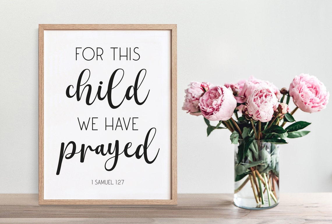 For This Child We Have Prayed Bible Verse Wall Art Christian - Etsy