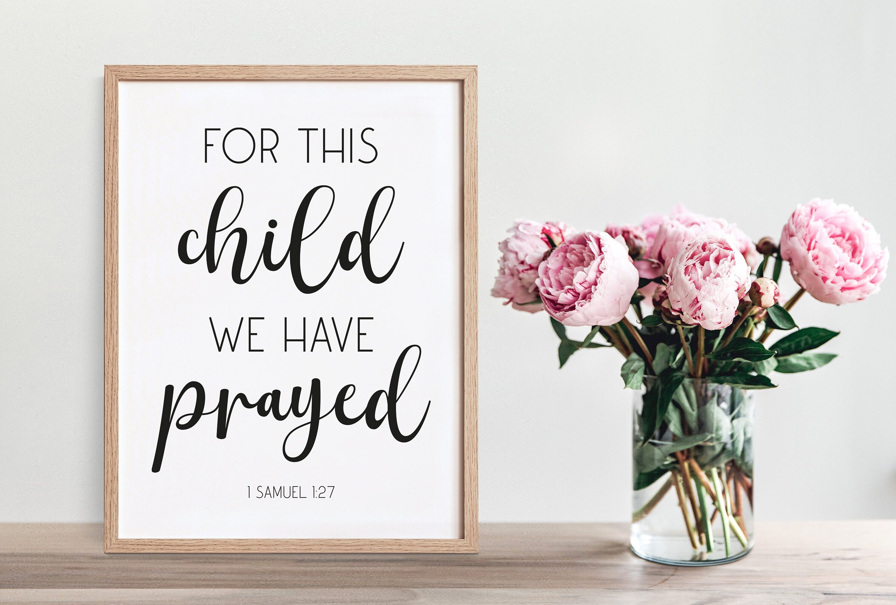 For This Child We Have Prayed, Bible Verse Wall Art, Christian Sign ...
