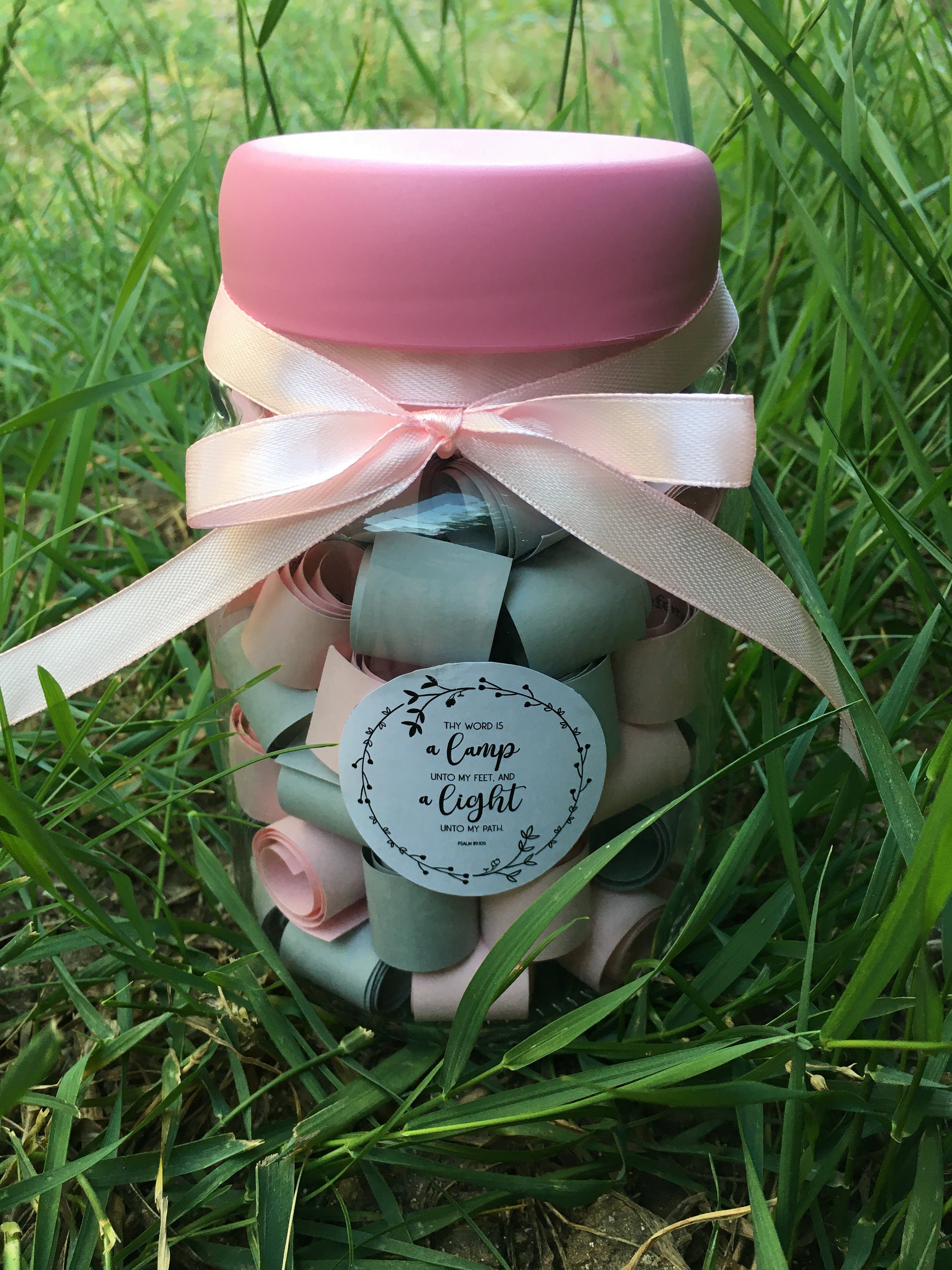 Jar of Encouragement, Handmade Bible Verses Jar, Encouraging Bible ...