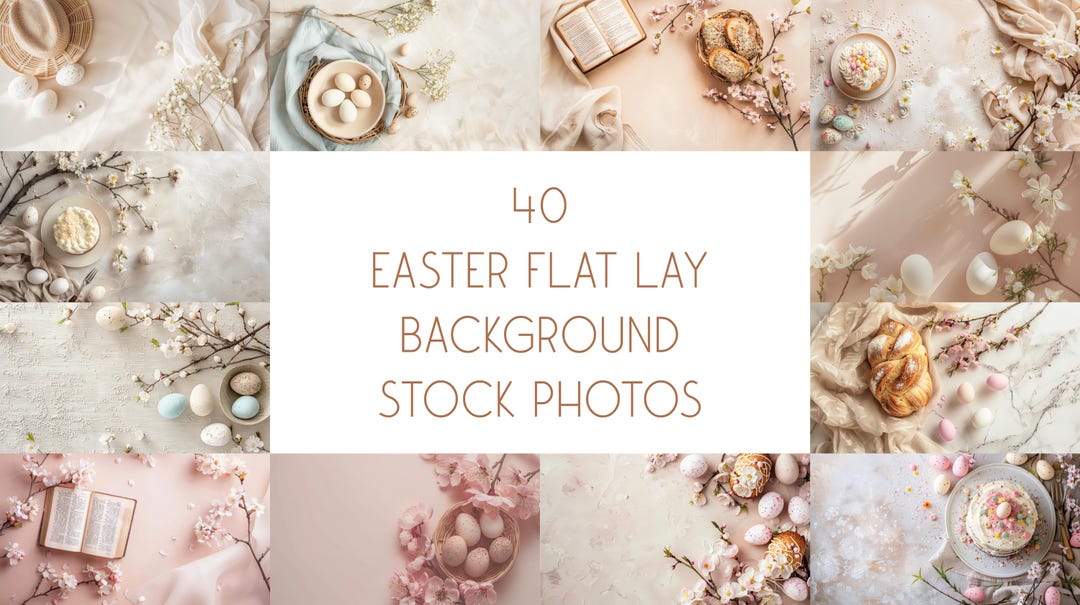 40 Easter Themed Flat Lay Mockup Bundle | Add Your Own Products ...