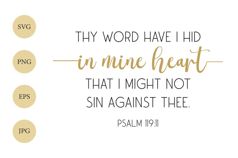 Bible Verse SVG Psalm 119:11 Biblical SVG Scripture SVG - Etsy