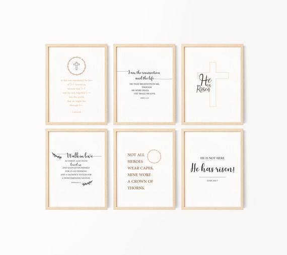 Easter Poster Set of 6 Prints Easter Wall Decor 6 Piece | Etsy