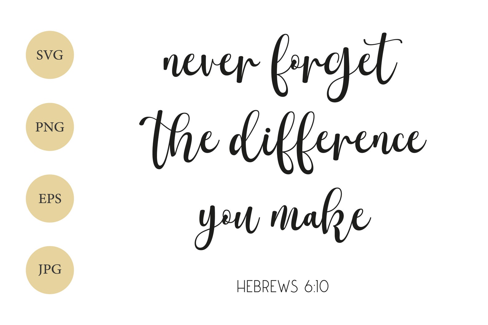 Never Forget the Difference You Make SVG, Motivational SVG, Christian ...