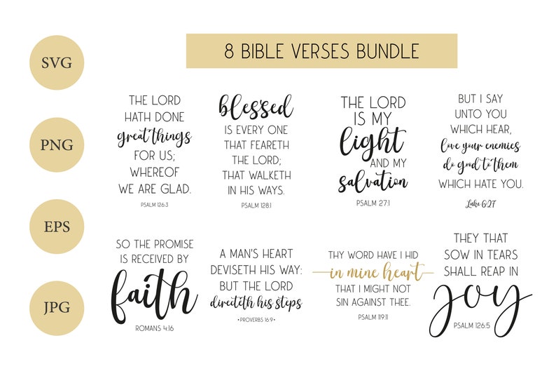 8 Bible Verses Bundle Bible Verses SVG Christian SVG - Etsy