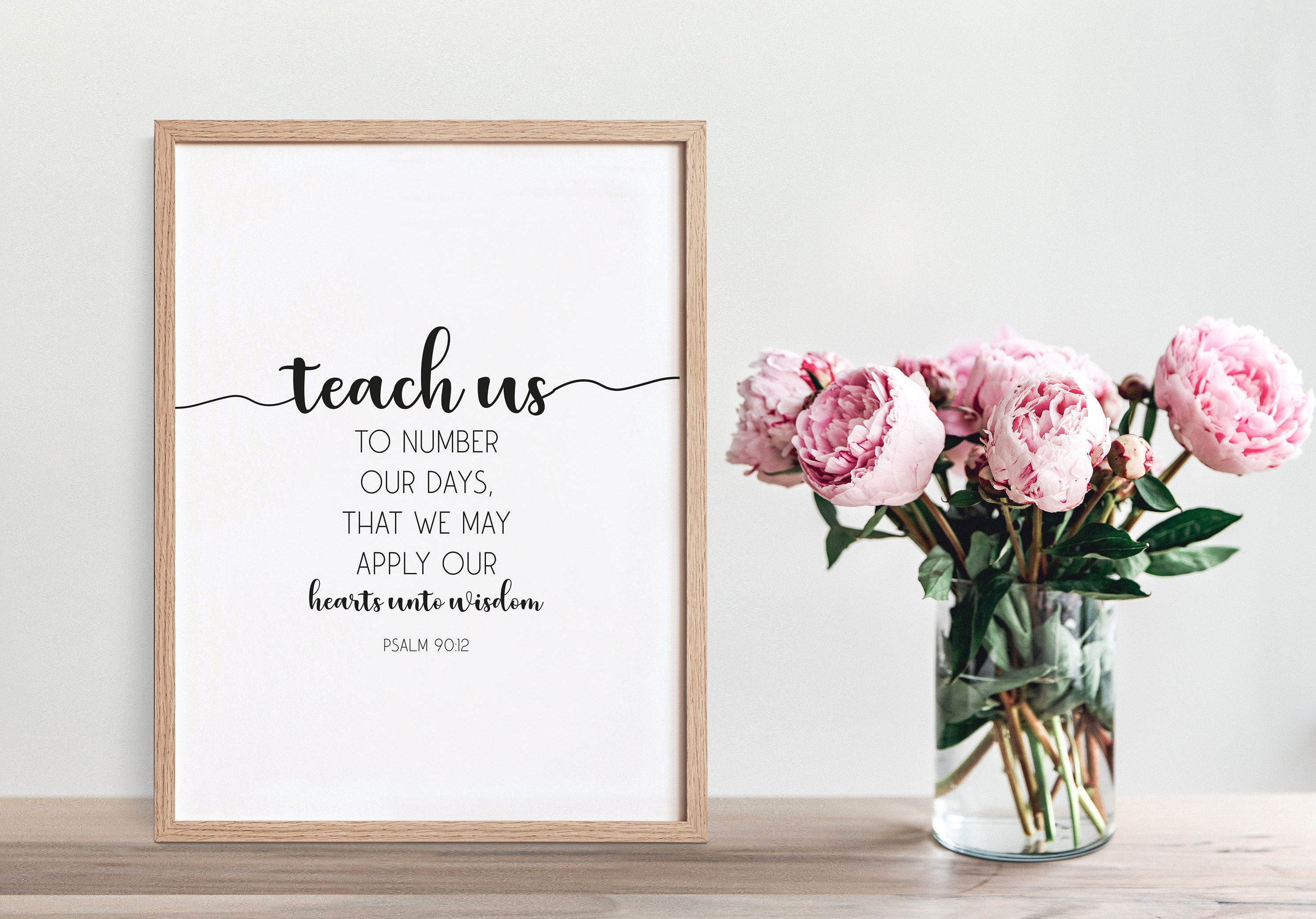 Teach Us to Number Our Days, Bible Verse Wall Art, Psalm 90:12 ...