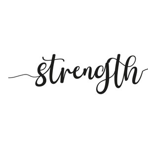 Strength SVG, Strength With Tails, Strength Silhouette, Stylized Text ...