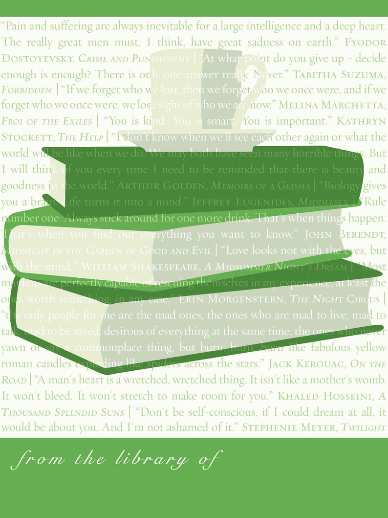 Custom Quotes Book Plates - Etsy