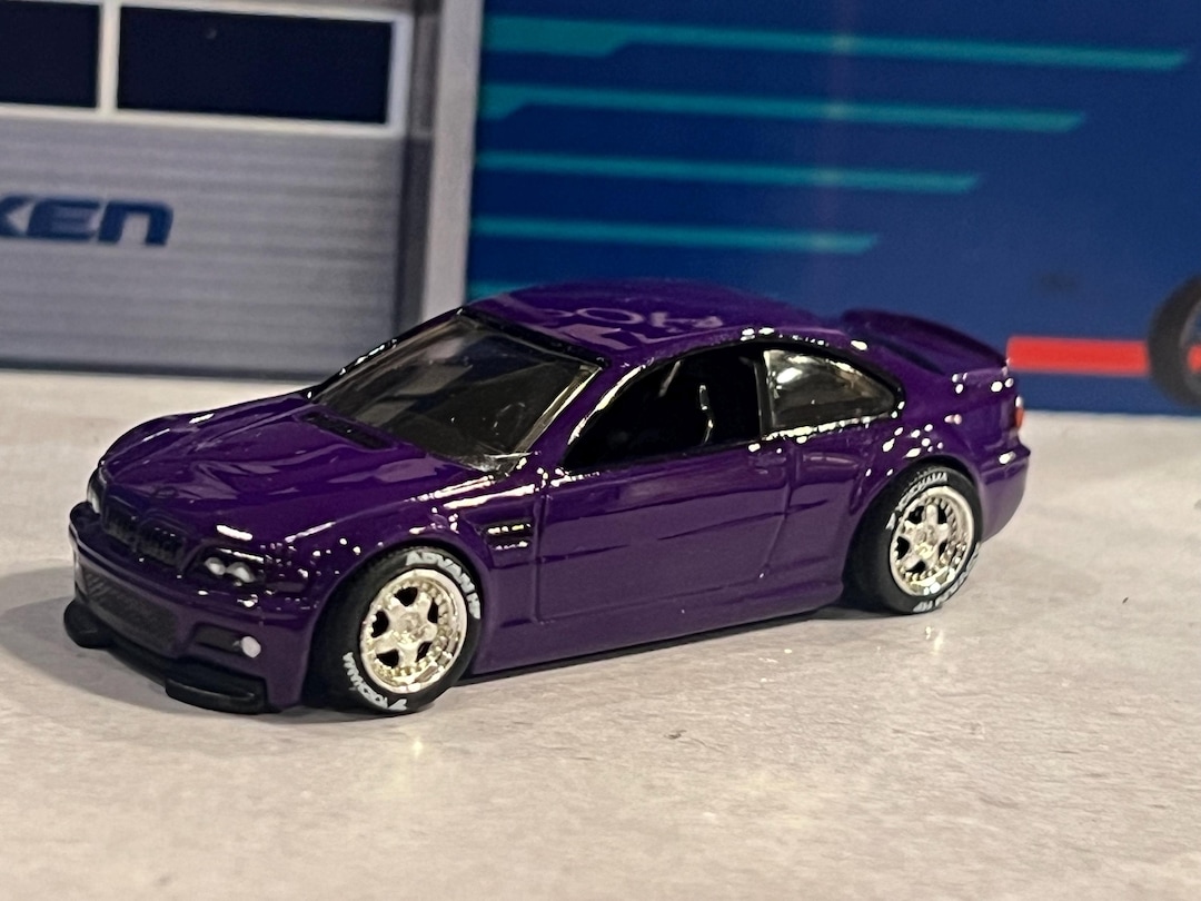 Hot Wheels Premium Purple BMW E46 With Real Rider Swap Custom 1/64 ...