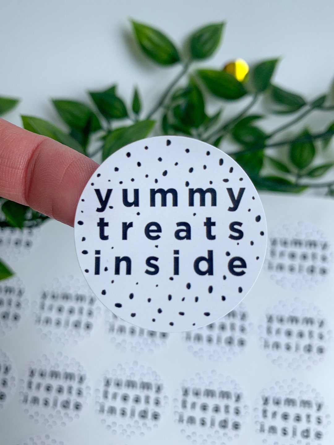 X35 yummy treats inside stickers, postage stickers, packaging sticker ...