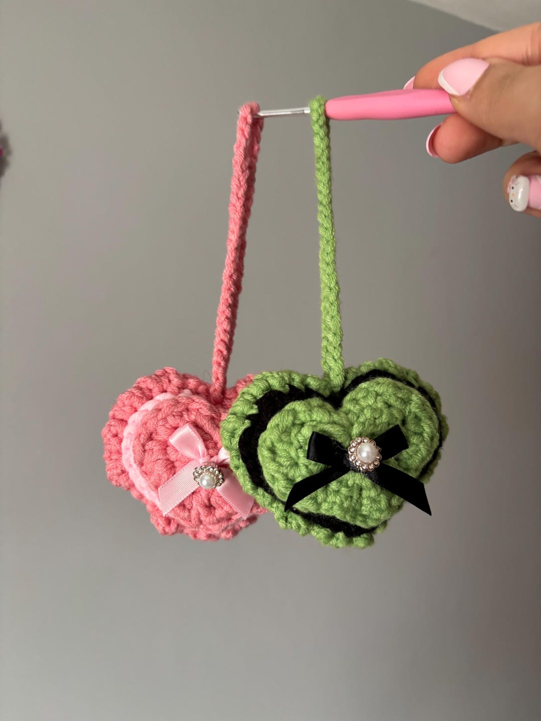 Wicked Musical Inspired Heart Crochet Charms • Crochet Accessories ...