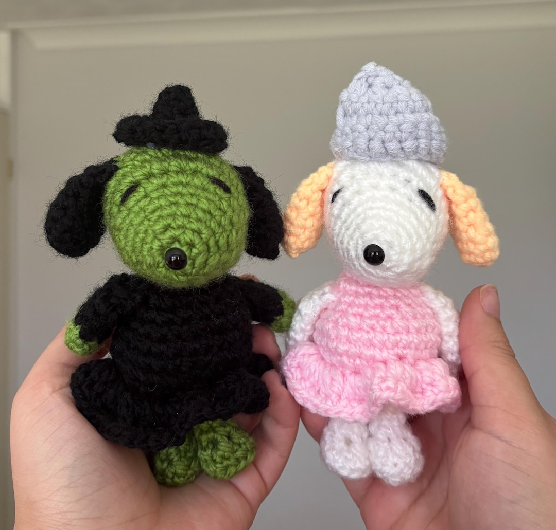Made to Order- Wicked X Snoopy Crochet Plushies • Glinda • Elphaba ...